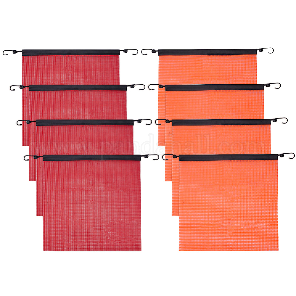 Wholesale 8Pcs 2 Colors PVC Mesh Safety Flags with Hook - Pandahall.com