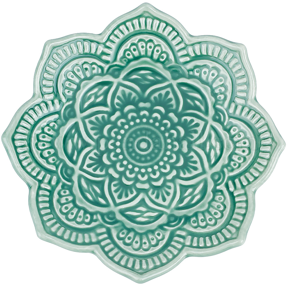 Wholesale 1Pc Mandala Flower Shape Porcelain Jewelry Plate - Pandahall.com