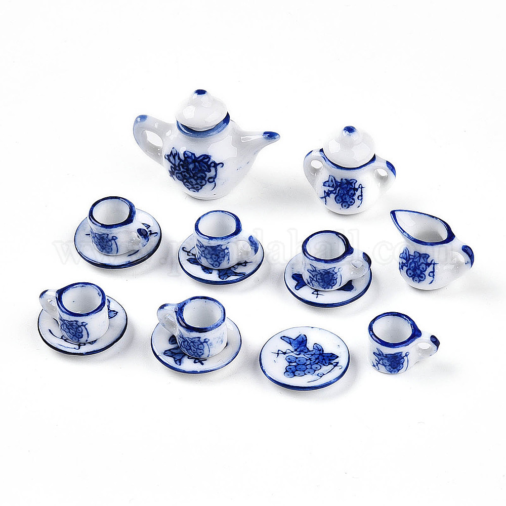 Wholesale 5Pcs Porcelain Tea Set Display Decorations - Pandahall.com