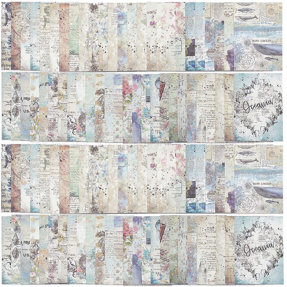 Wholesale 100 Sheets 50 Patterns Ocean Map Theme Scrapbook Paper Pads ...