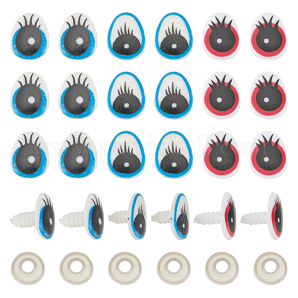 Wholesale 150 Sets 3 Colors Oval Plastic Craft Safety Eyes - Pandahall.com