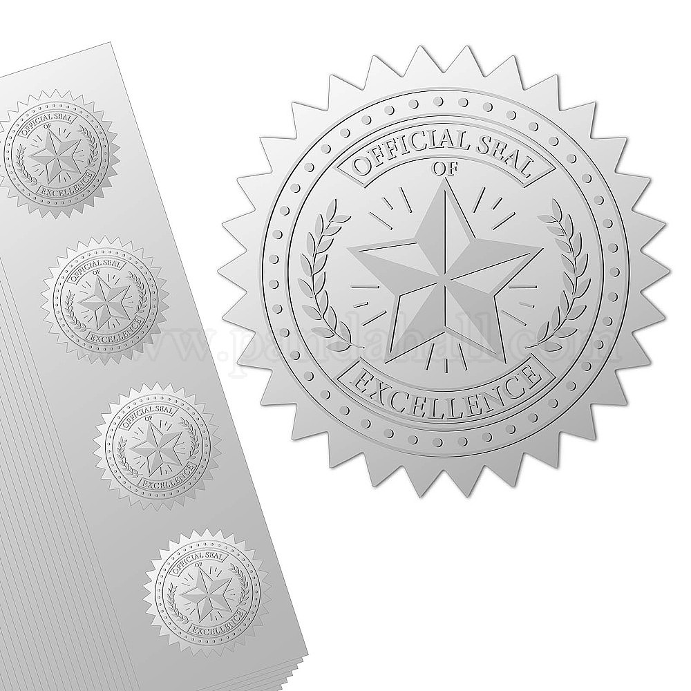 Wholesale Round Silver Foil Embossed Picture Stickers - Pandahall.com