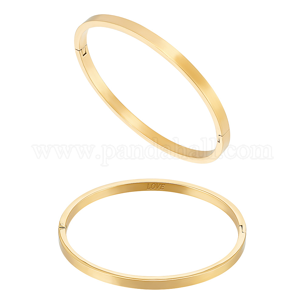 Wholesale 2Pcs 304 Stainless Steel Plain Bangles - Pandahall.com
