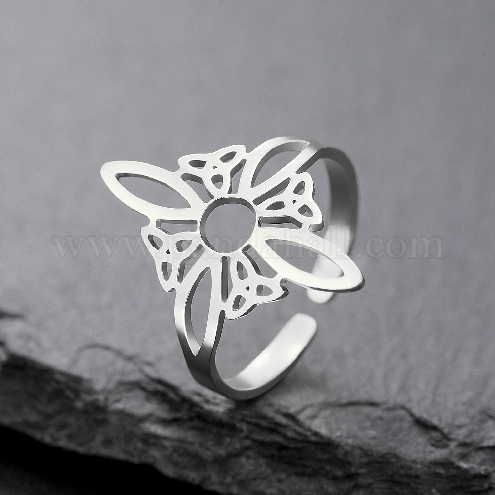 Wholesale 304 Stainless Steel Adjustable Cuff Rings - Pandahall.com