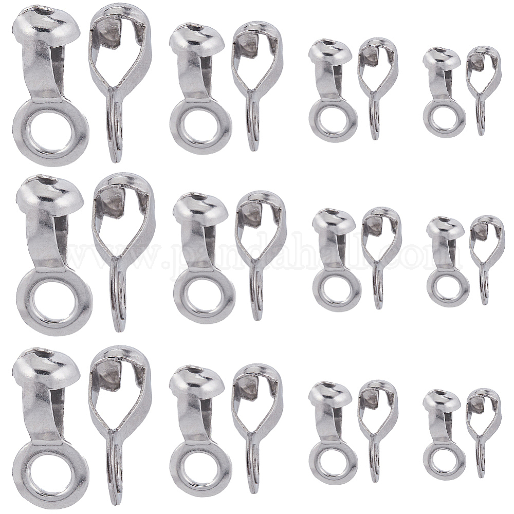 Wholesale 80Pcs 4 Styles 304 Stainless Steel Ball Chain Connectors ...
