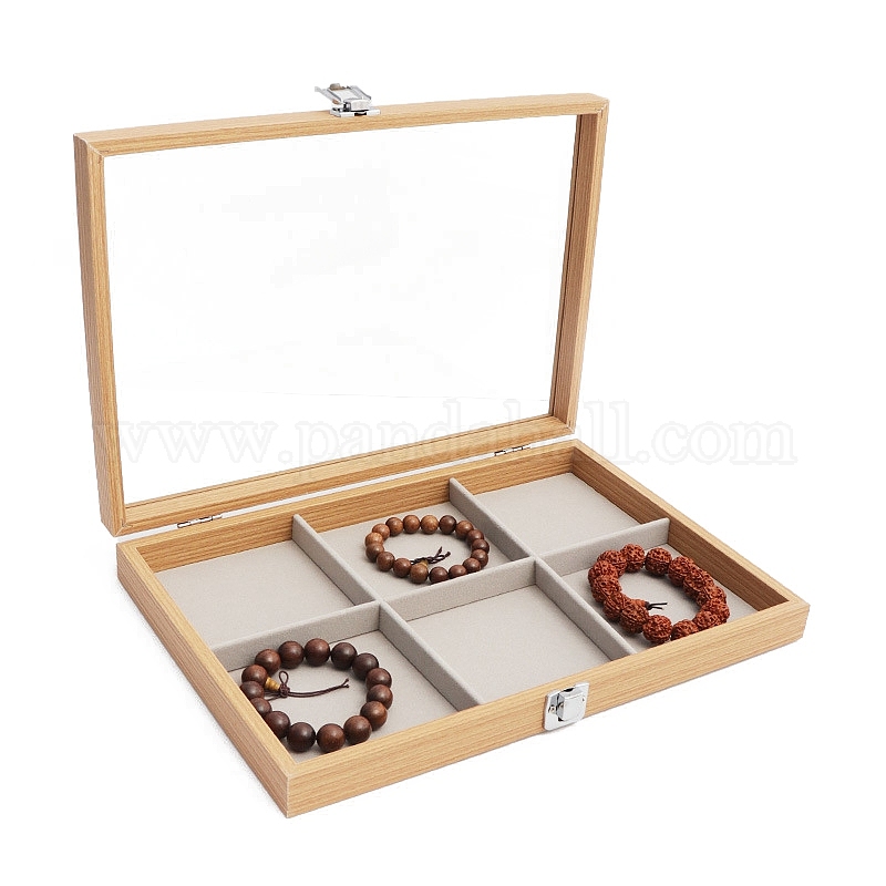 Wholesale Rectangle Wooden Jewelry Presentation Boxes with 6 ...