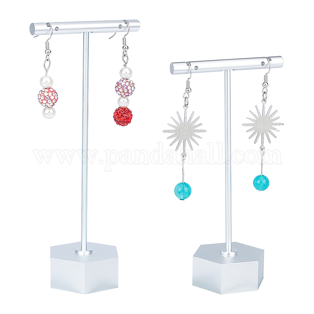 Wholesale 2Sets 2 Style T Shape Iron Earring Displays - Pandahall.com