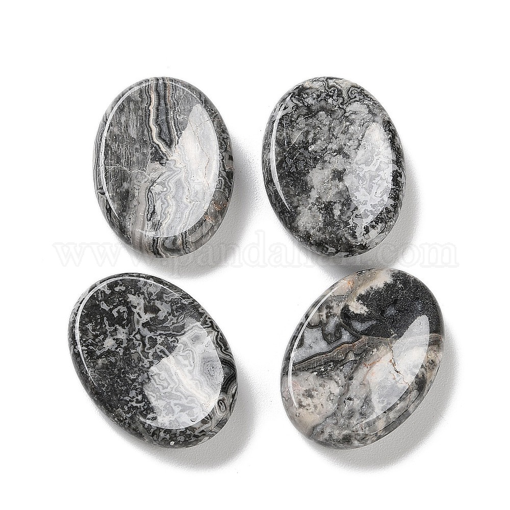 Wholesale Oval Natural Map Stone Worry Stone - Pandahall.com
