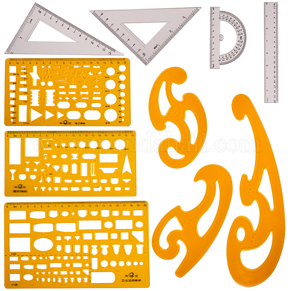 Wholesale GORGECRAFT 10 Pieces Mixed Geometric Drawings Stencils Set ...