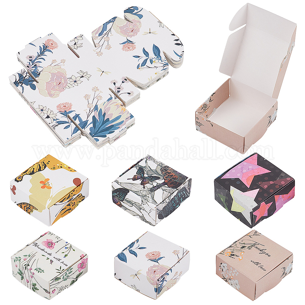 Wholesale 36Pcs 6 Styles Square Paper Gift Boxes - Pandahall.com