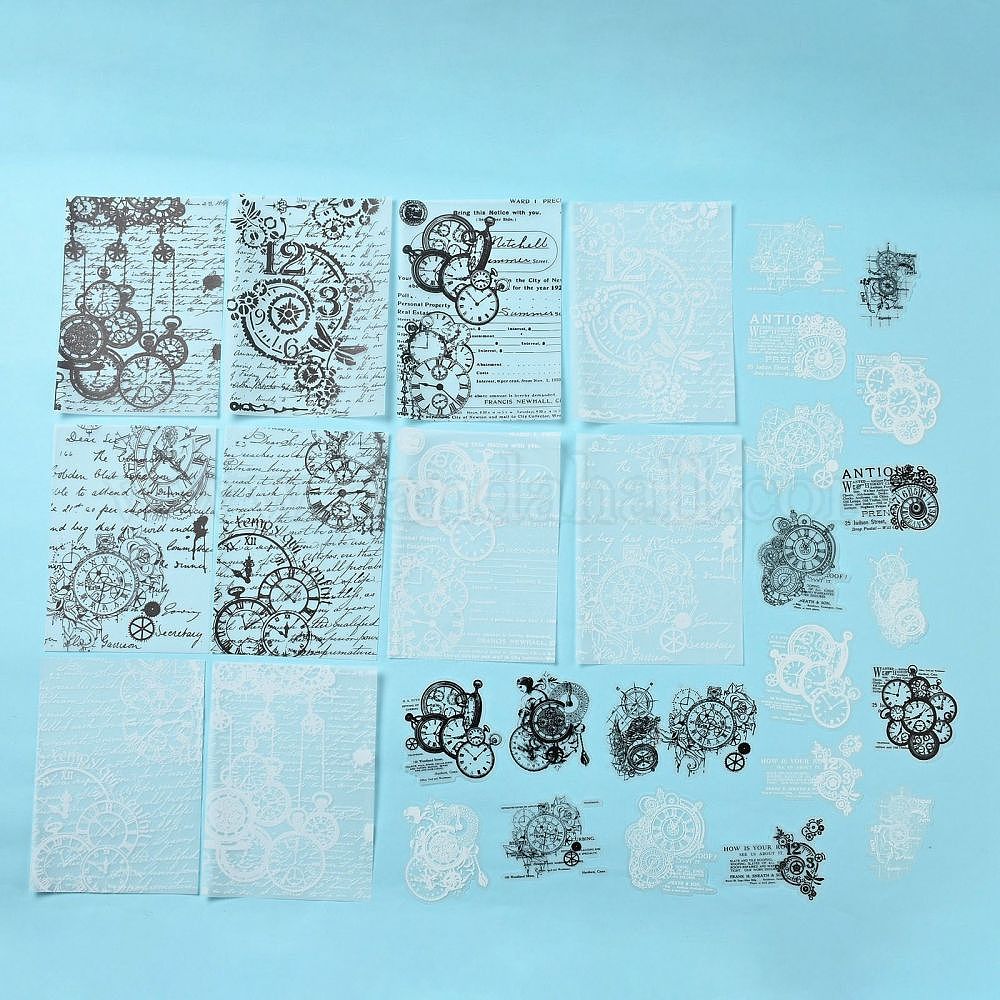 Wholesale 30Pcs 15 Styles Clock Theme Scrapbook Paper Kits - Pandahall.com