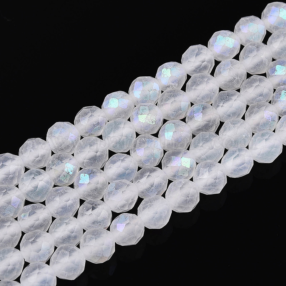 Wholesale AB Color Plated Natural Quartz Crystal Beads Strands ...
