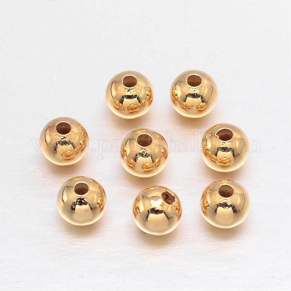 Wholesale Brass Round Spacer Beads - Pandahall.com