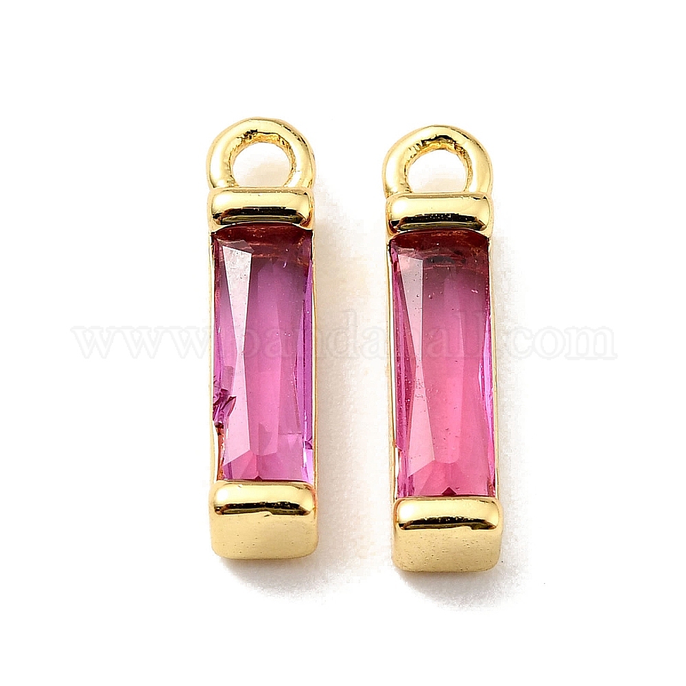 Wholesale Rack Plating Brass Inlaid Cubic Zirconia Charms - Pandahall.com