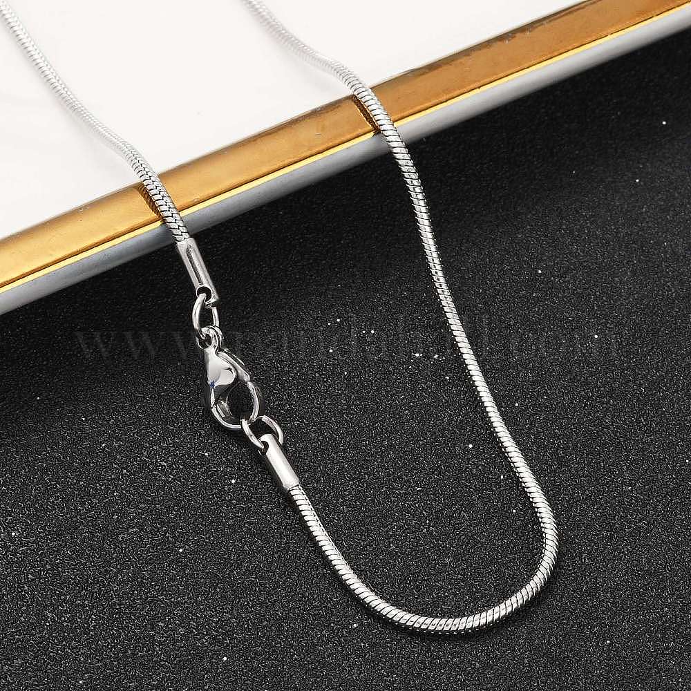 Wholesale Tarnish Resistant 1.5mm 316 Surgical Stainless Steel Snake Chain Necklaces - Pandahall.com