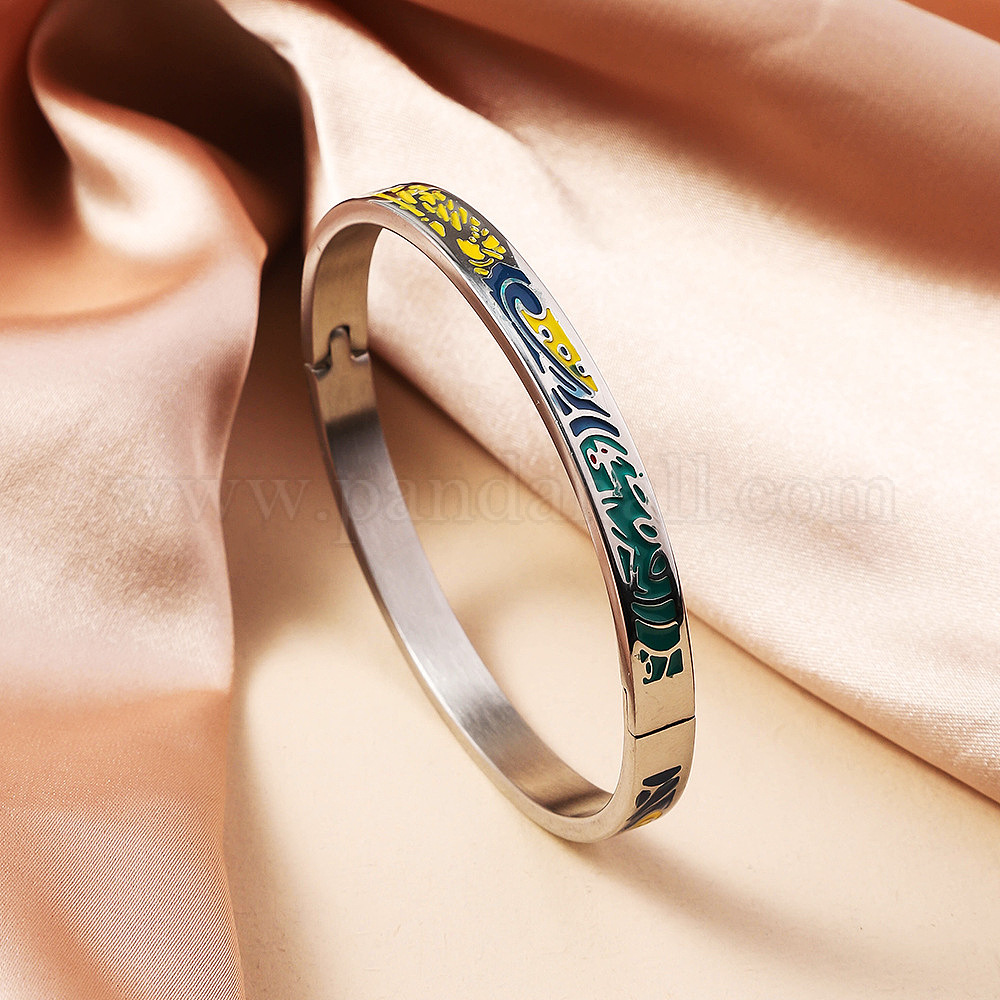 Wholesale 304 Stainless Steel Enamel Bangles - Pandahall.com