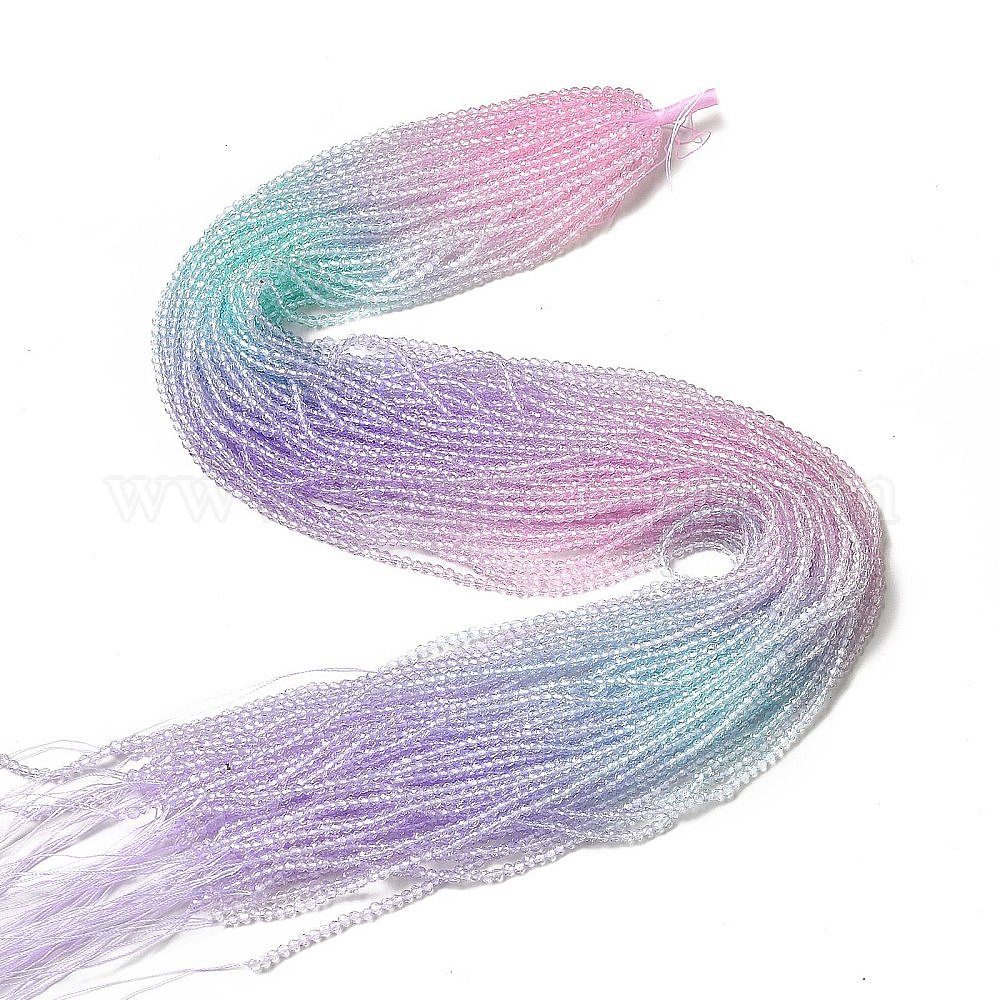Wholesale Transparent Gradient Color Glass Beads Strands - Pandahall.com