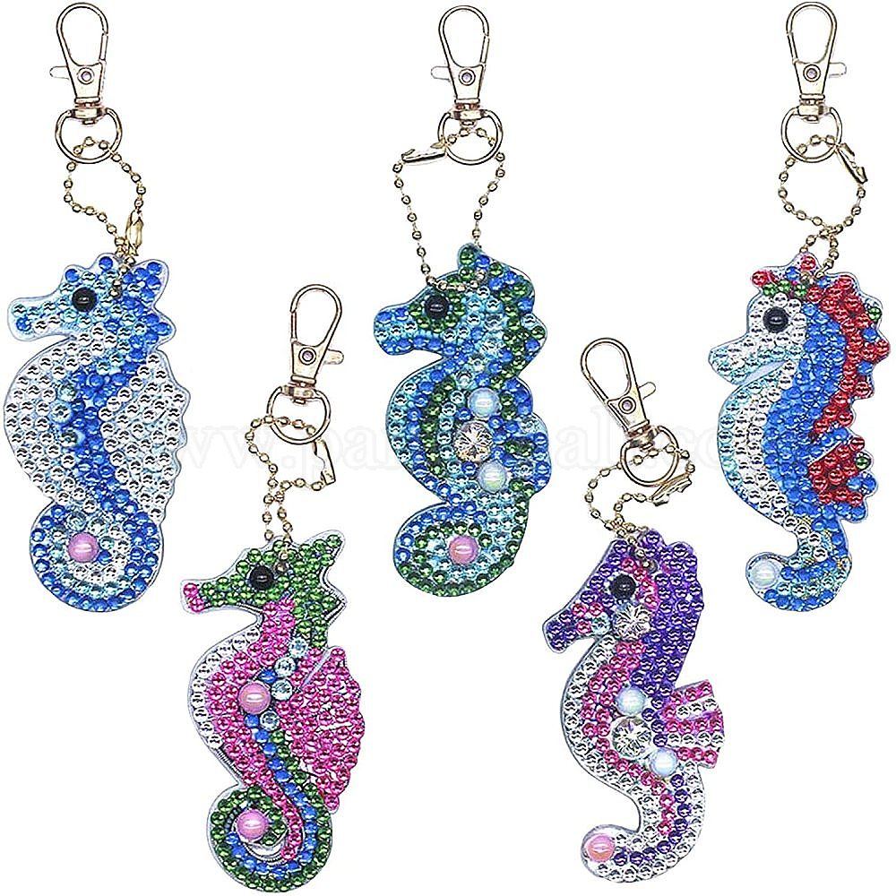 Wholesale SUNNYCLUE 1 Set 5Pcs 5D Diamond Painting Keychain Kit ...