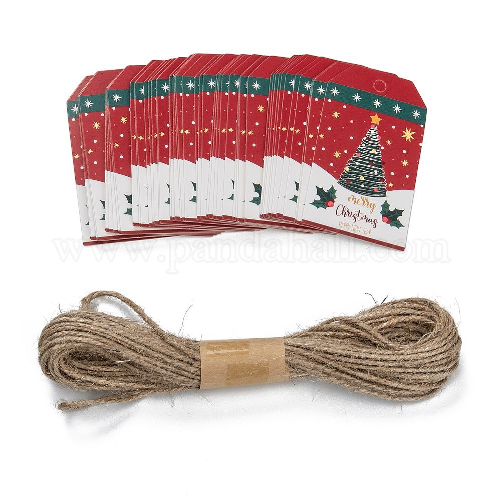 Wholesale Rectangle Christmas Theme Kraft Paper Cord Display Cards ...