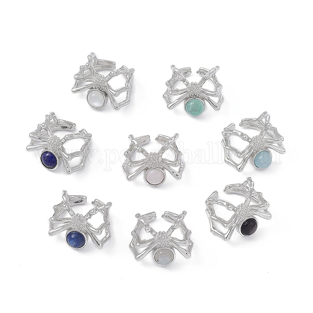 Wholesale Spider Natural Gemstone Cuff Rings - Pandahall.com