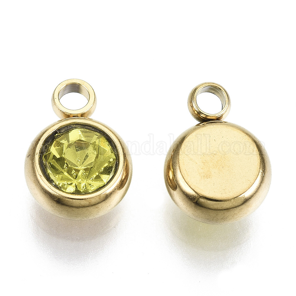 Wholesale PVD Vacuum Plating 201 Stainless Steel Rhinestone Charms ...