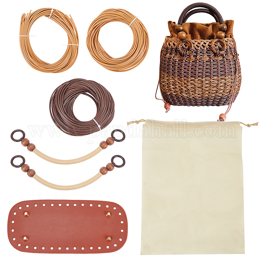 Wholesale DIY Women's Plastic Rattan Woven Handbag Set - Pandahall.com