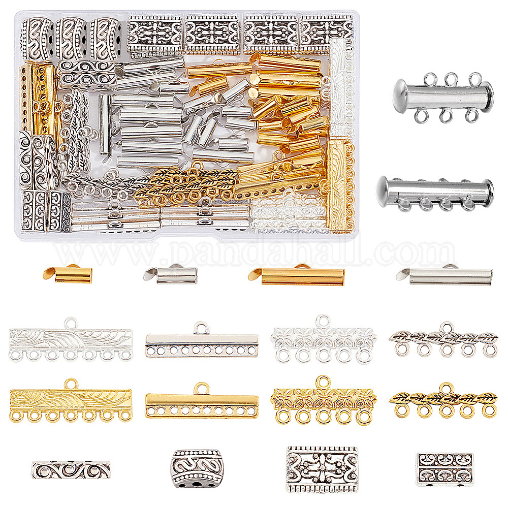 Wholesale 6Pcs Brass Slide Lock Clasps - Pandahall.com