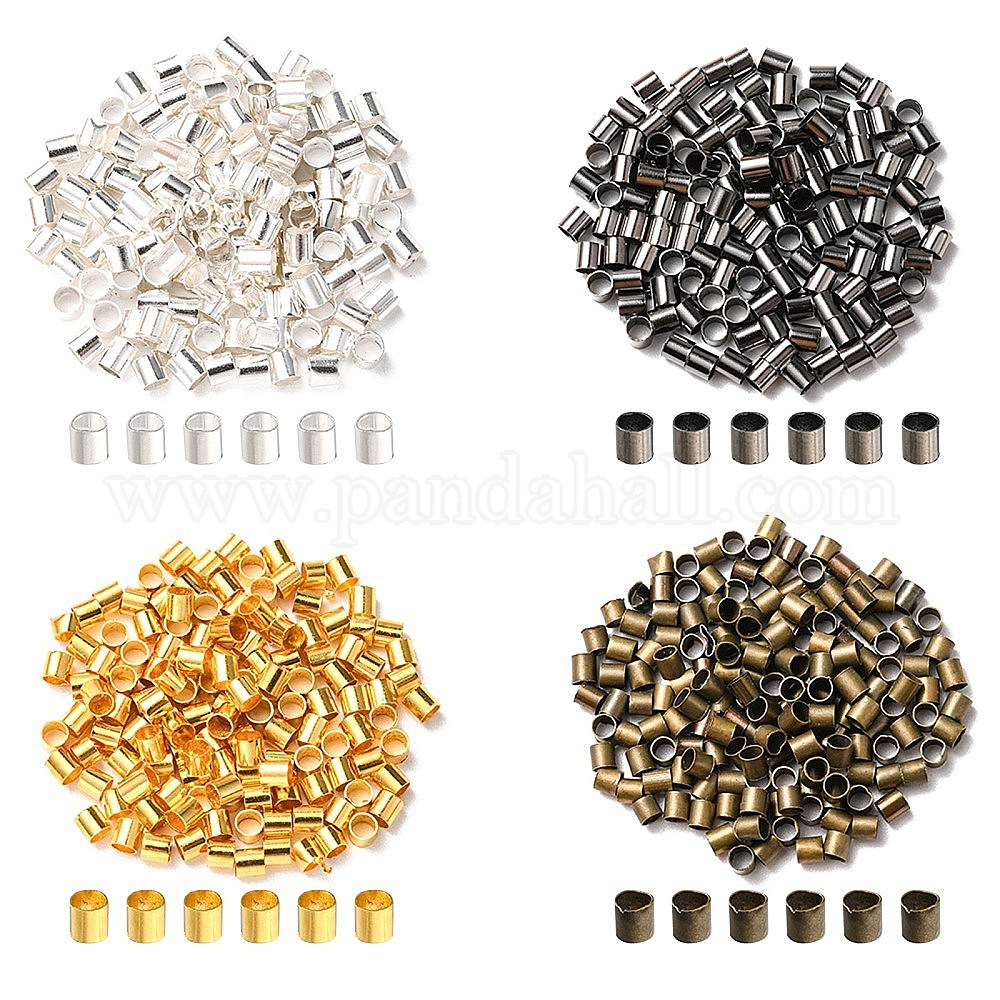 Wholesale 600Pcs 4 Colors Brass Crimp Beads - Pandahall.com
