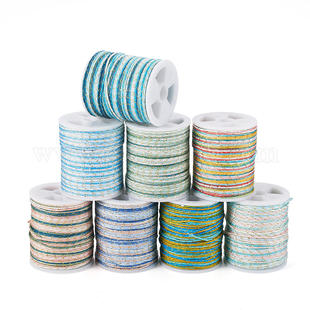 Wholesale 8 Rolls 8 Colors Segment Dyed Nylon Metallic Cord - Pandahall.com
