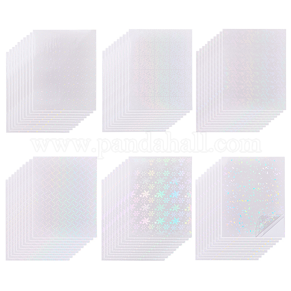 Wholesale 60 Sheets 6 Styles BOPP Plastic Transparent Holographic ...