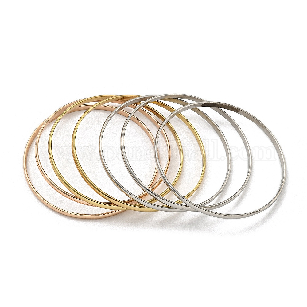 Wholesale 7Pcs 3 Colors PVD Vacuum Plating 202 Stainless Steel Plain ...