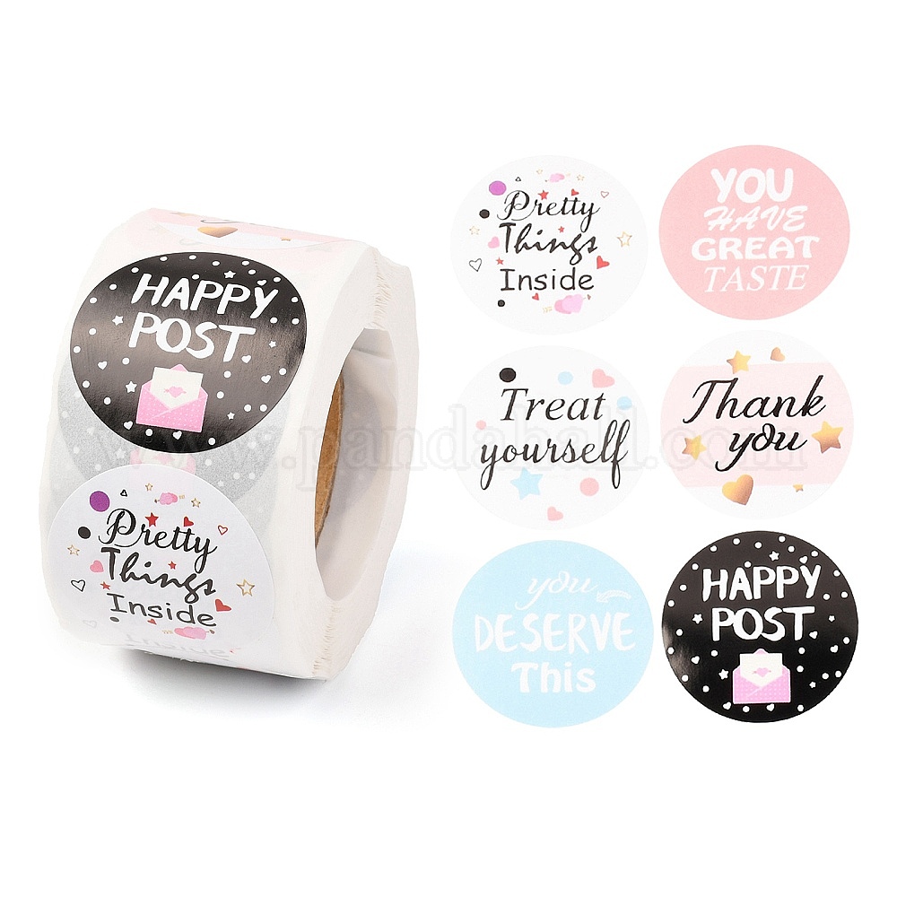 Wholesale 6 Styles 1.5 Inch Thank You Theme Paper Stickers - Pandahall.com