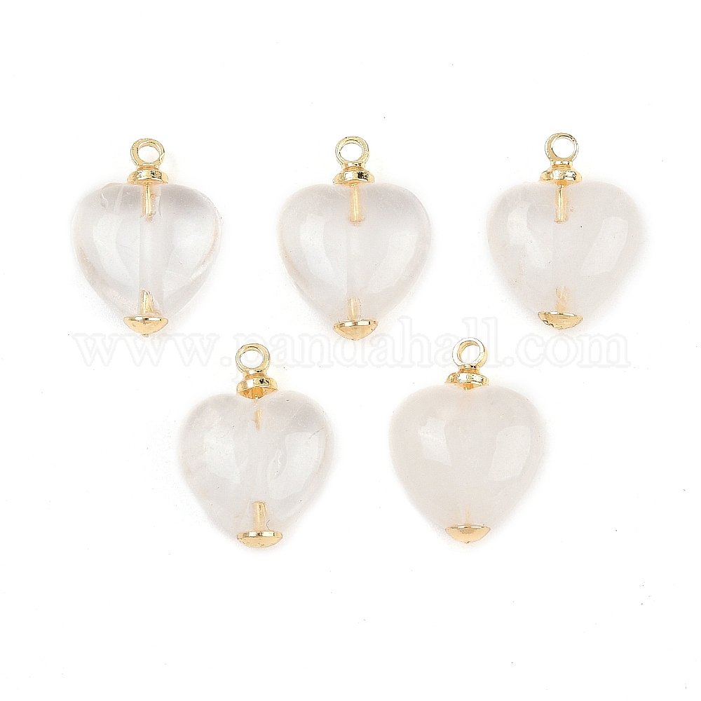 Wholesale Natural Quartz Crystal Heart Charms - Pandahall.com