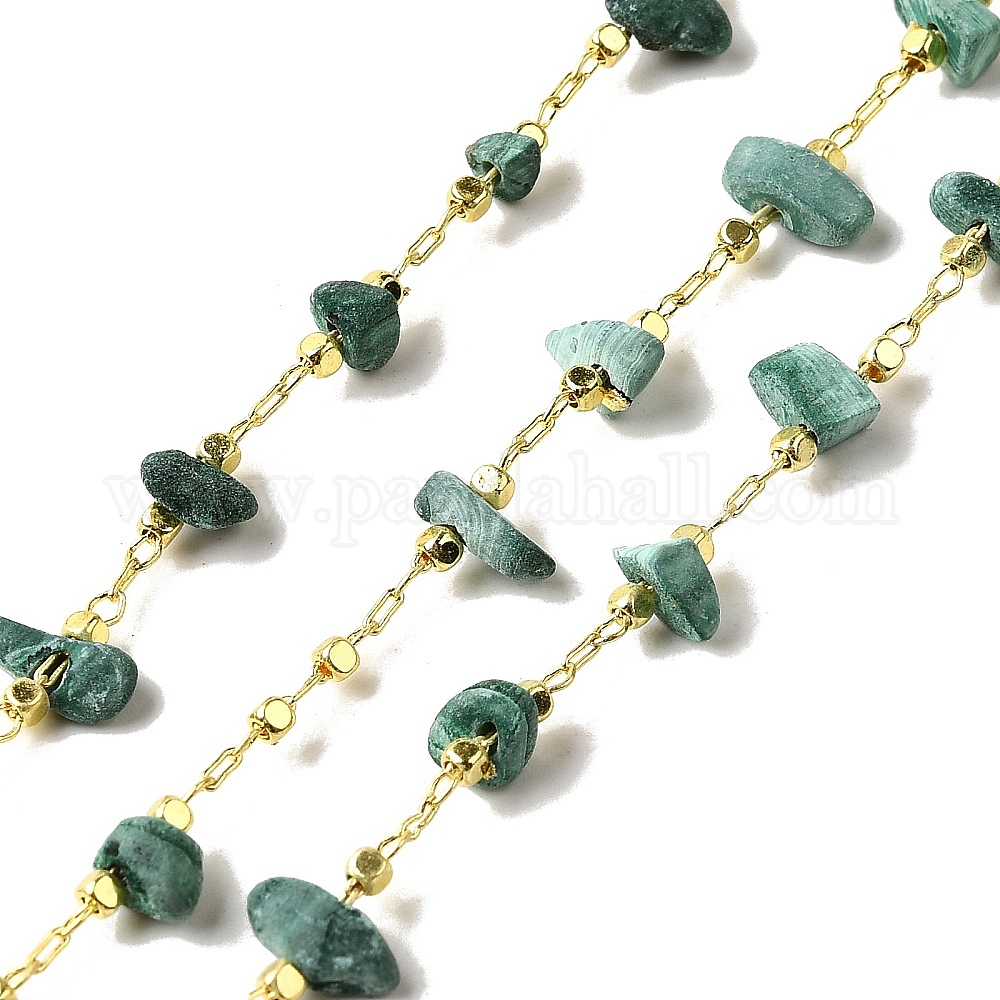 Wholesale Handmade Synthetic Malachite Chip Beaded Chains - Pandahall.com