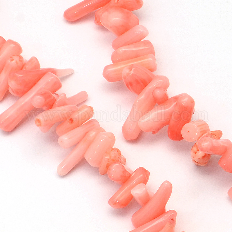 Wholesale Dyed Chips Synthetic Coral Beads Strands - Pandahall.com