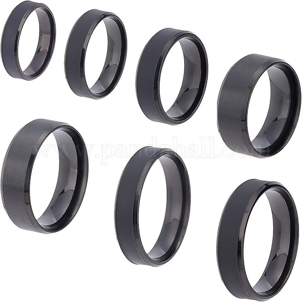 Wholesale 14Pcs 7 Size 201 Stainless Steel Plain Band Ring for Men ...