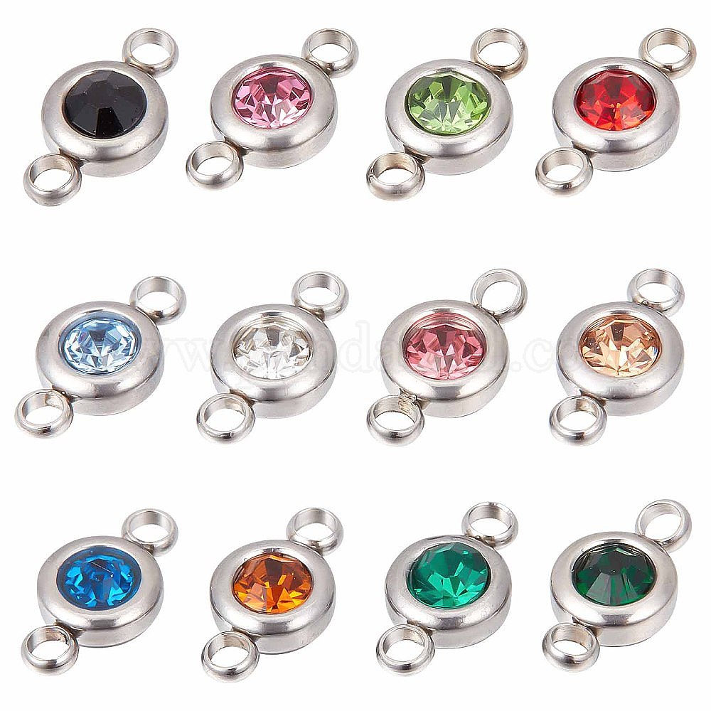 Wholesale 24Pcs 12 Colors 304 Stainless Steel Rhinestone Connector ...