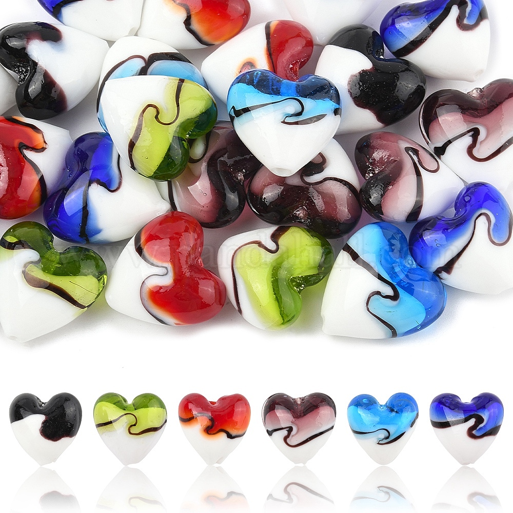 Wholesale 24Pcs 6 Colors Handmade Lampwork Beads - Pandahall.com