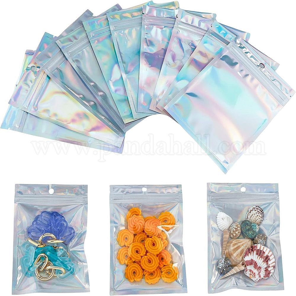 Wholesale Rectangle Zip Lock Plastic Laser Bags - Pandahall.com