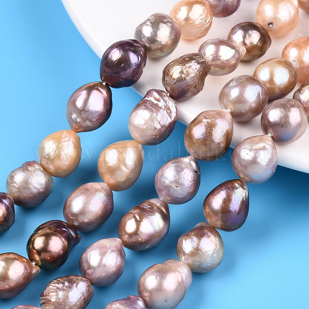 Wholesale Natural Baroque Pearl Keshi Pearl Beads Strands - Pandahall.com