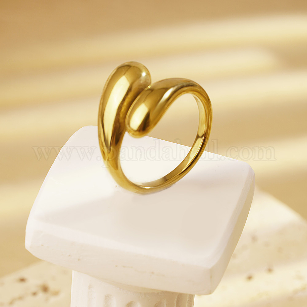 Wholesale 304 Stainless Steel Cuff Open Rings for Women - Pandahall.com