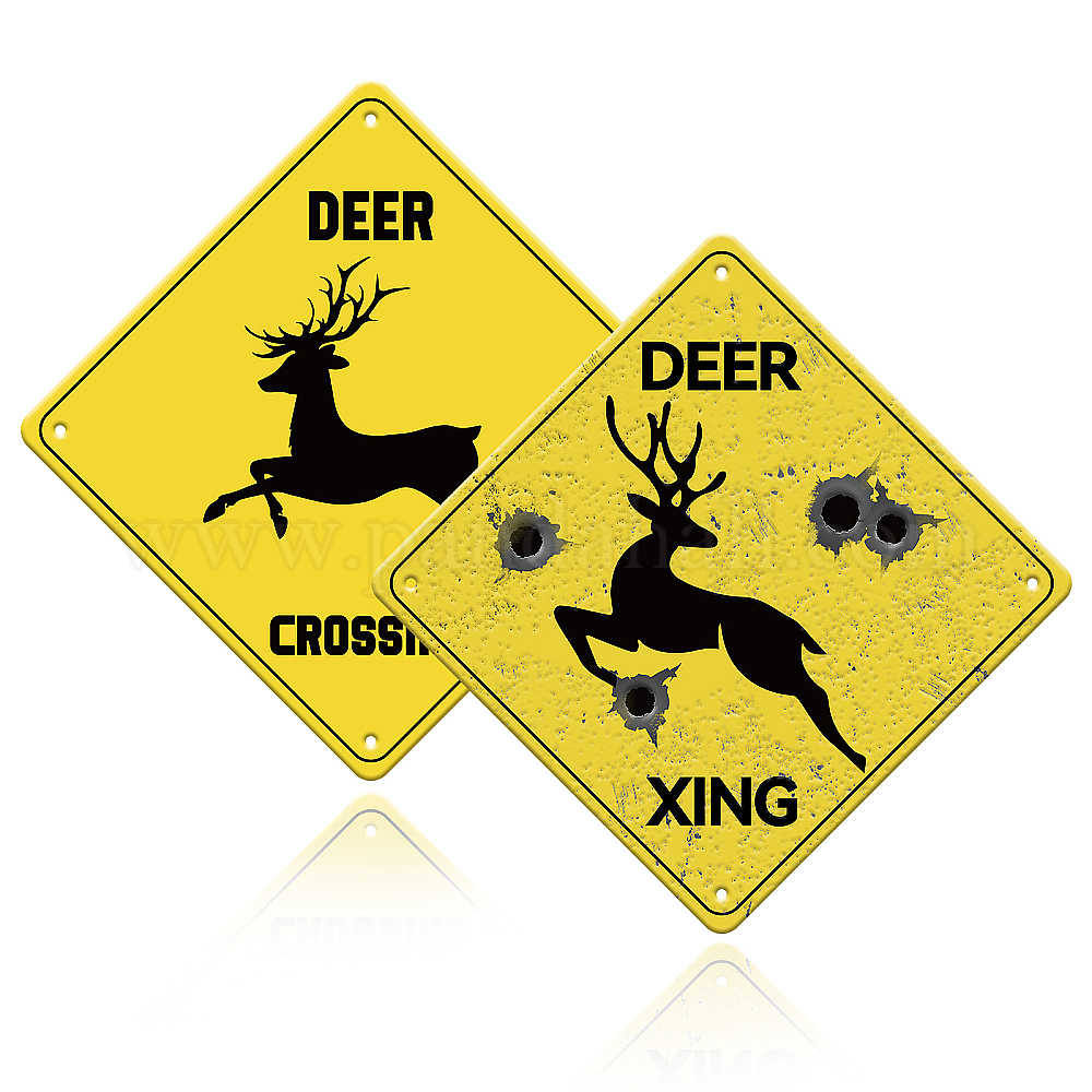 Wholesale 2Pcs 2 Style Aluminum Warning Sign - Pandahall.com