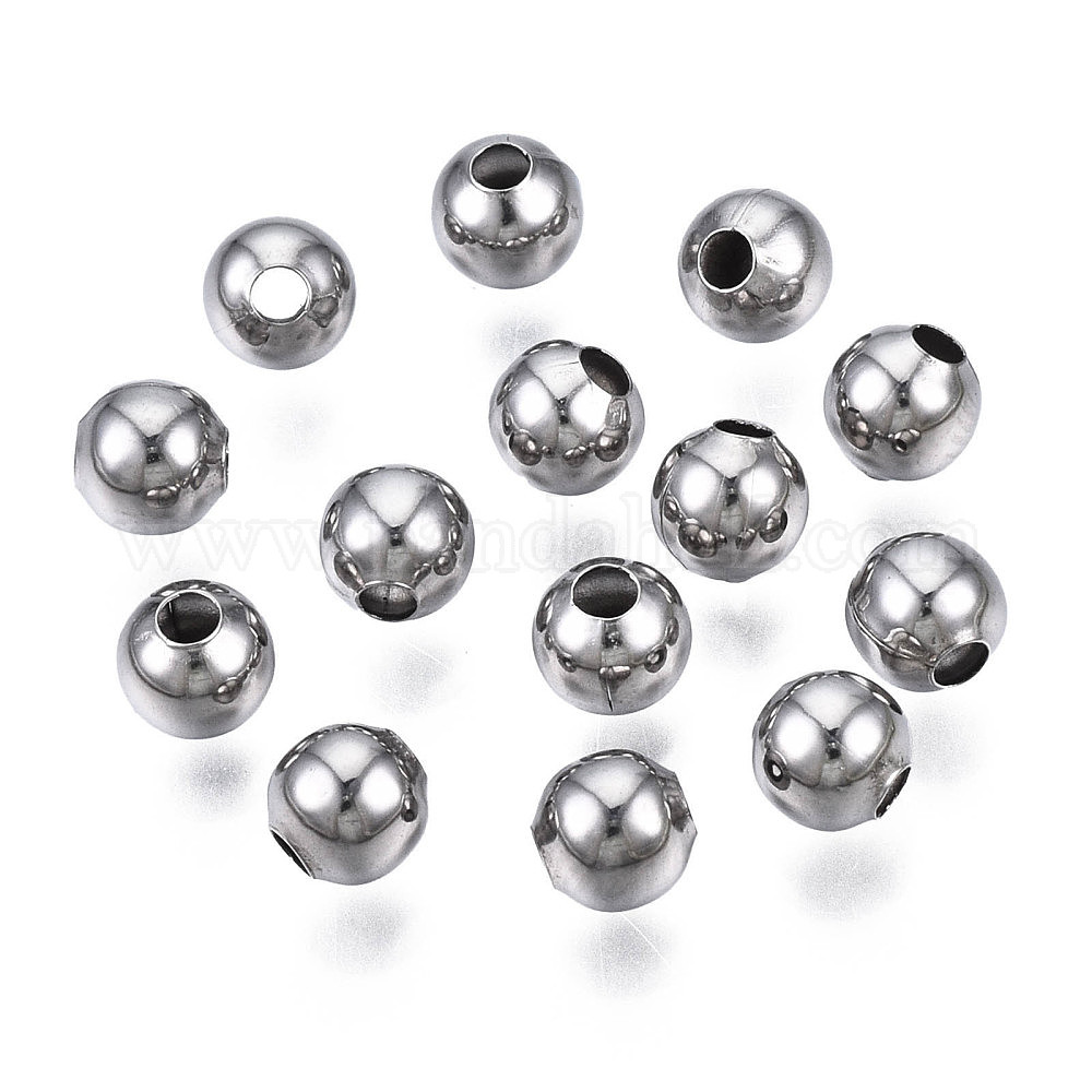 Wholesale Round 304 Stainless Steel Beads - Pandahall.com