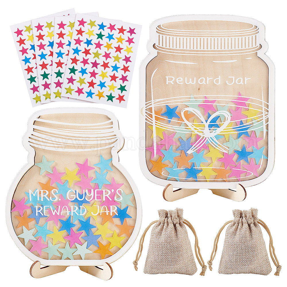 Wholesale Star Wooden Personalized Reward Jars - Pandahall.com