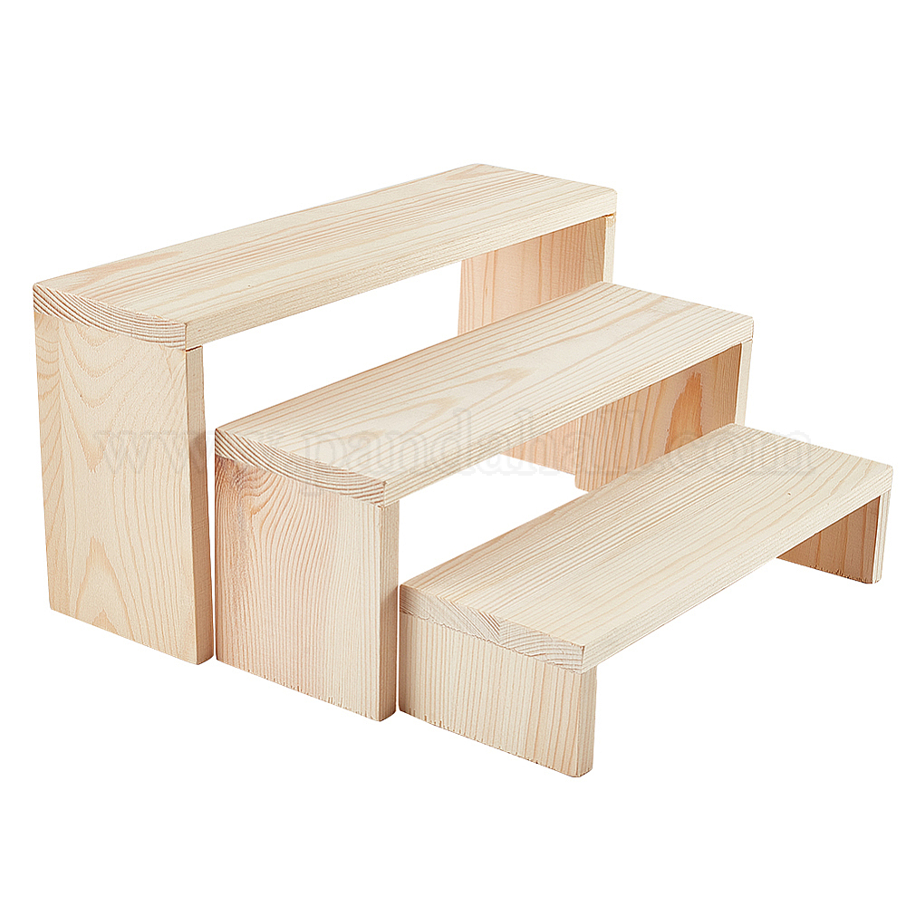 Wholesale 3-Tier Rectangle Wood Jewelry Display Risers - Pandahall.com