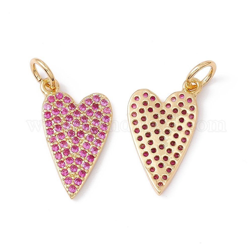 Wholesale Rack Plating Brass Micro Pave Hot Pink Cubic Zirconia ...