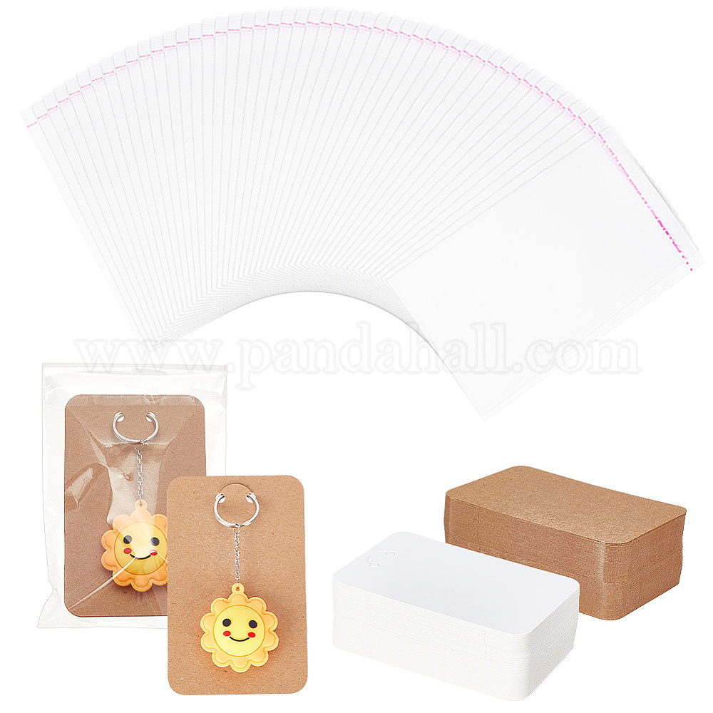 Wholesale 2 Bags 2 Colors Rectangle Paper Keychain Display Cards ...