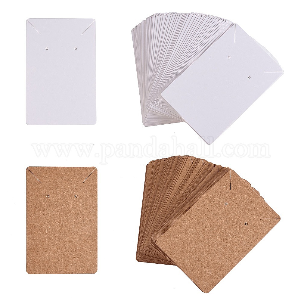 Wholesale 200Pcs 2 Colors Rectangle Cardboard Jewlery Display Cards ...
