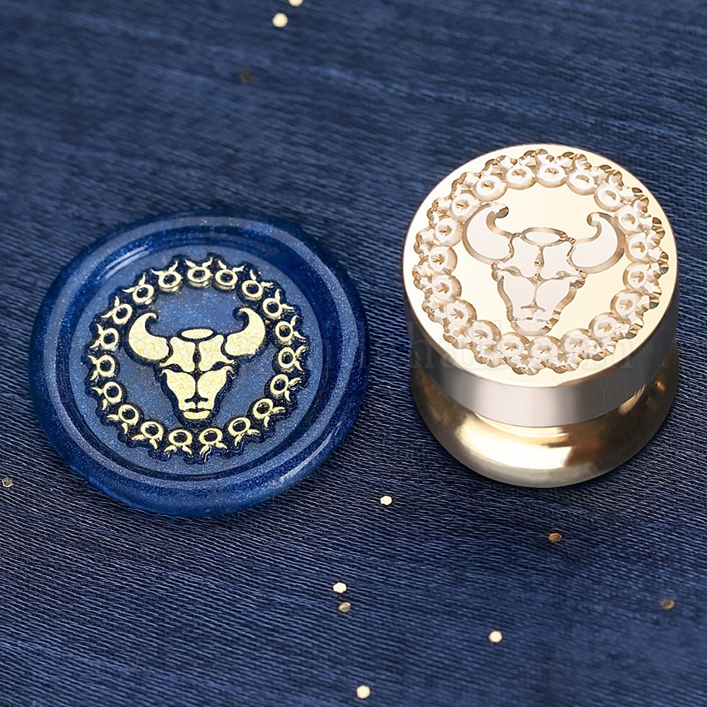 Wholesale Golden Tone Round Wax Seal Brass Stamp Heads - Pandahall.com