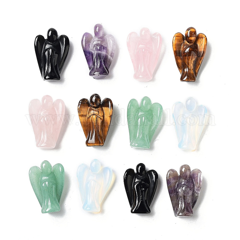 Wholesale Natural & Synthetic Gemstone Carved Angel Statues Ornament ...